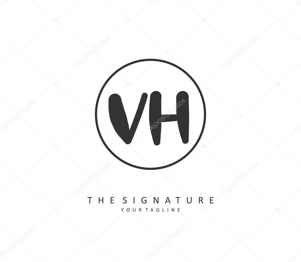 V H VH Letra inicial con letra y logotipo de firma. Un concepto de ...