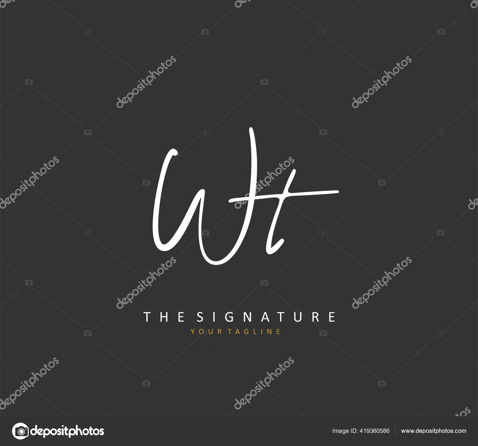 Initial Letter Handwriting Signature Logo Concept Handwriting Initial ...