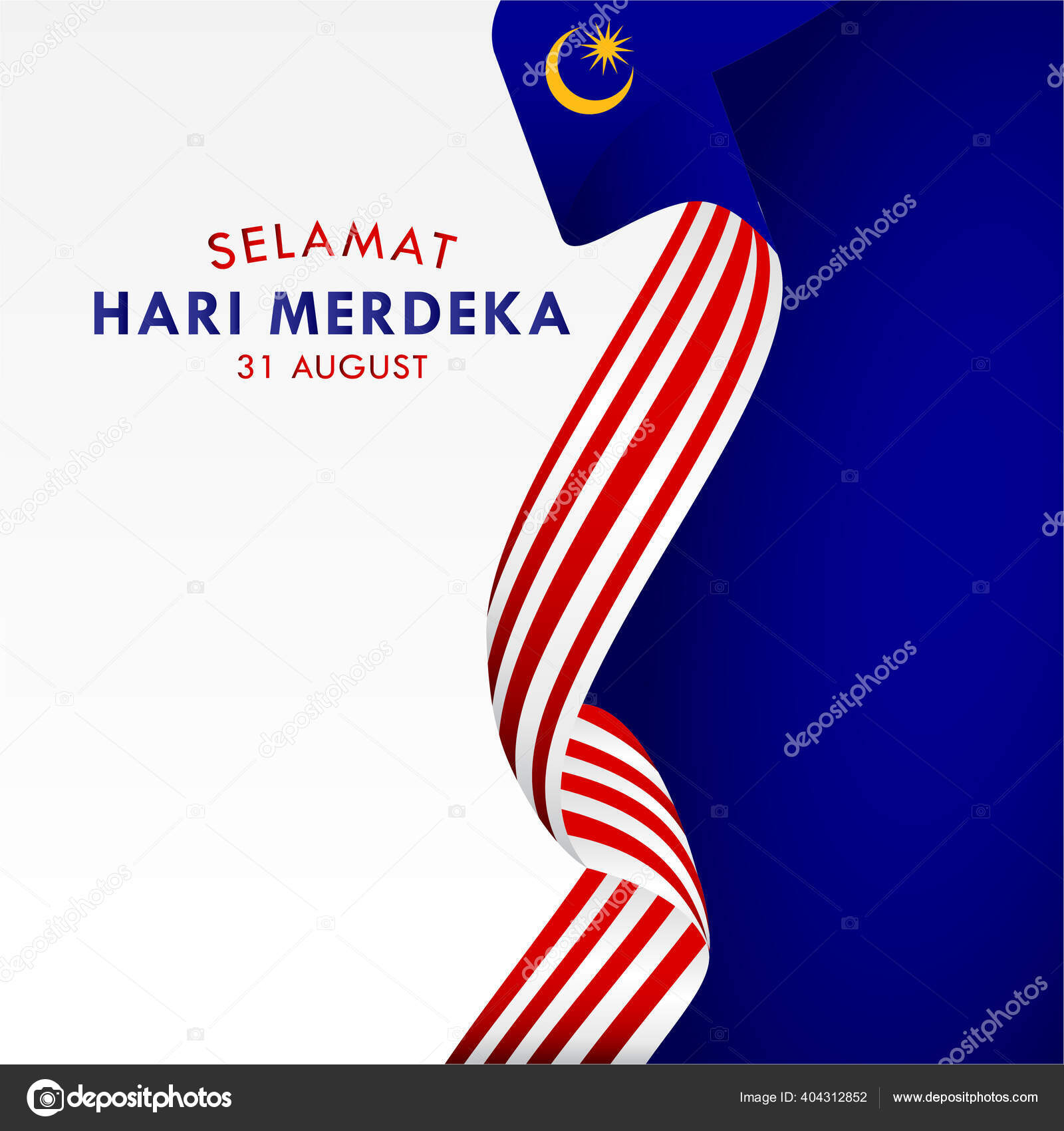 Selamat Hari Merdeka Malaysia Vector Design Banner Print Greeting ...