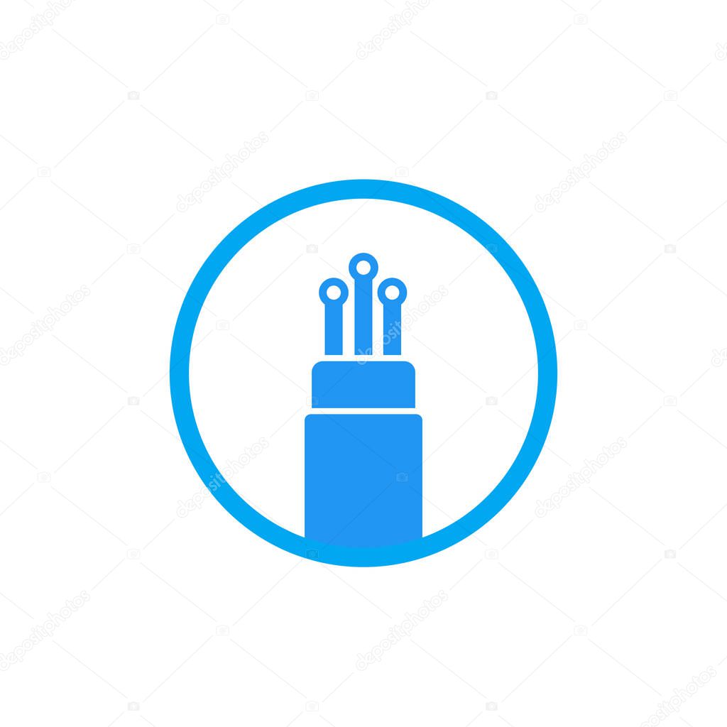 optic fiber cable icon on white — Stock Vector © nexusby #212803314