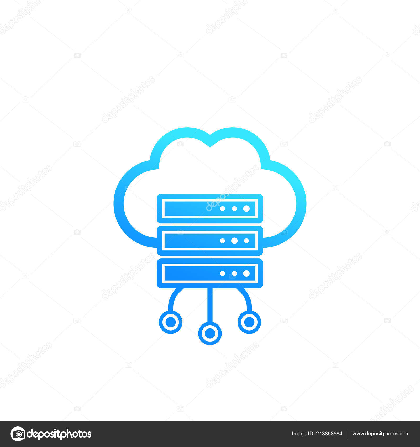 Servidor, hosting, icono de almacenamiento en la nube Vector de stock ...