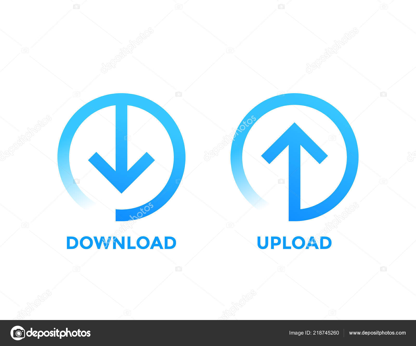 Download, upload icons with arrow in circle — Stock Vector © nexusby ...