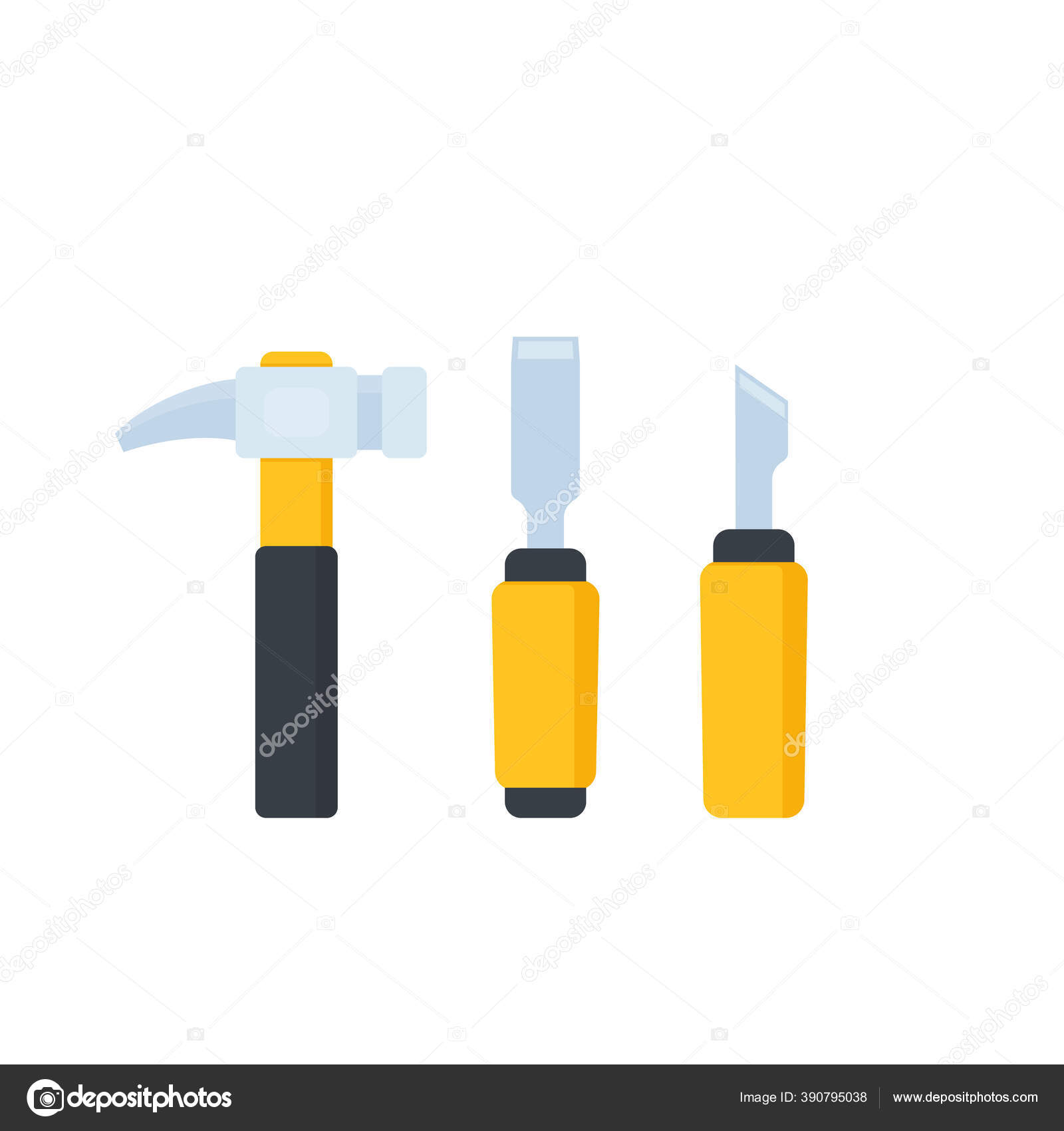 Hammer, chisel and cutter, vector icons Stock Vector Image by ©nexusby ...