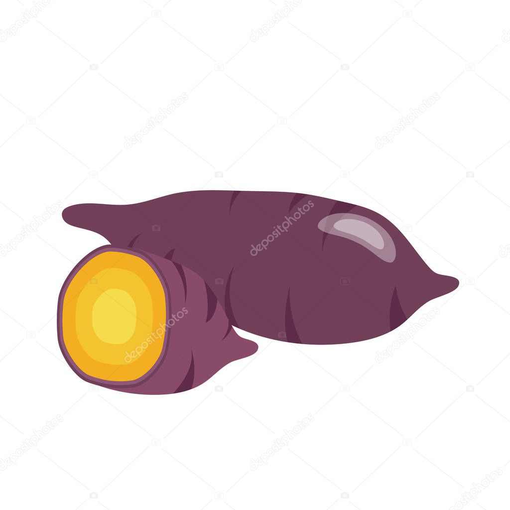 Naturaleza vegetal orgánico Purple batata, vector saludable colorido ...