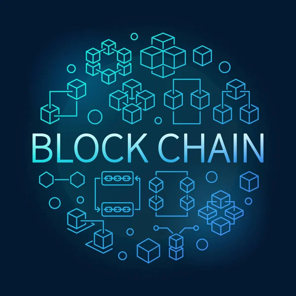 Block Chain vector round creative thin line illustration Stock Vector ...
