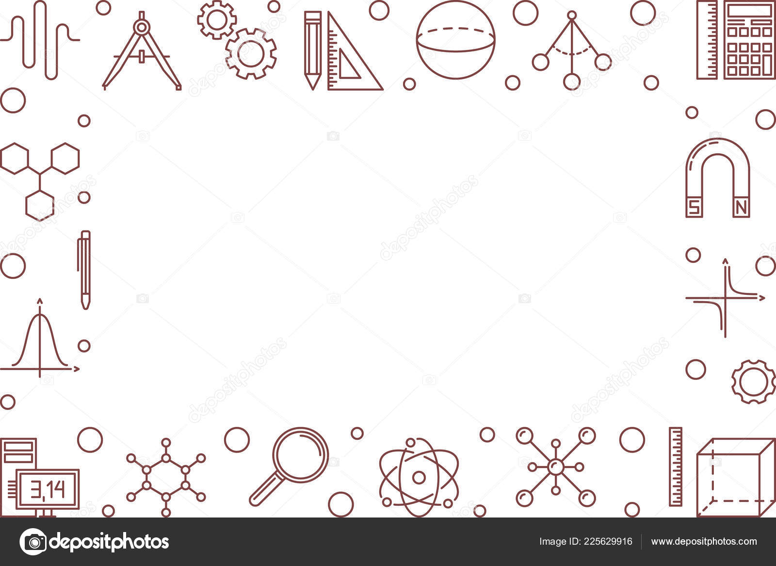 Vector STEM horizontal frame. Science vector illustration Stock Vector ...