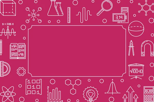 STEM vector marco horizontal. Ilustración de línea de concepto ...