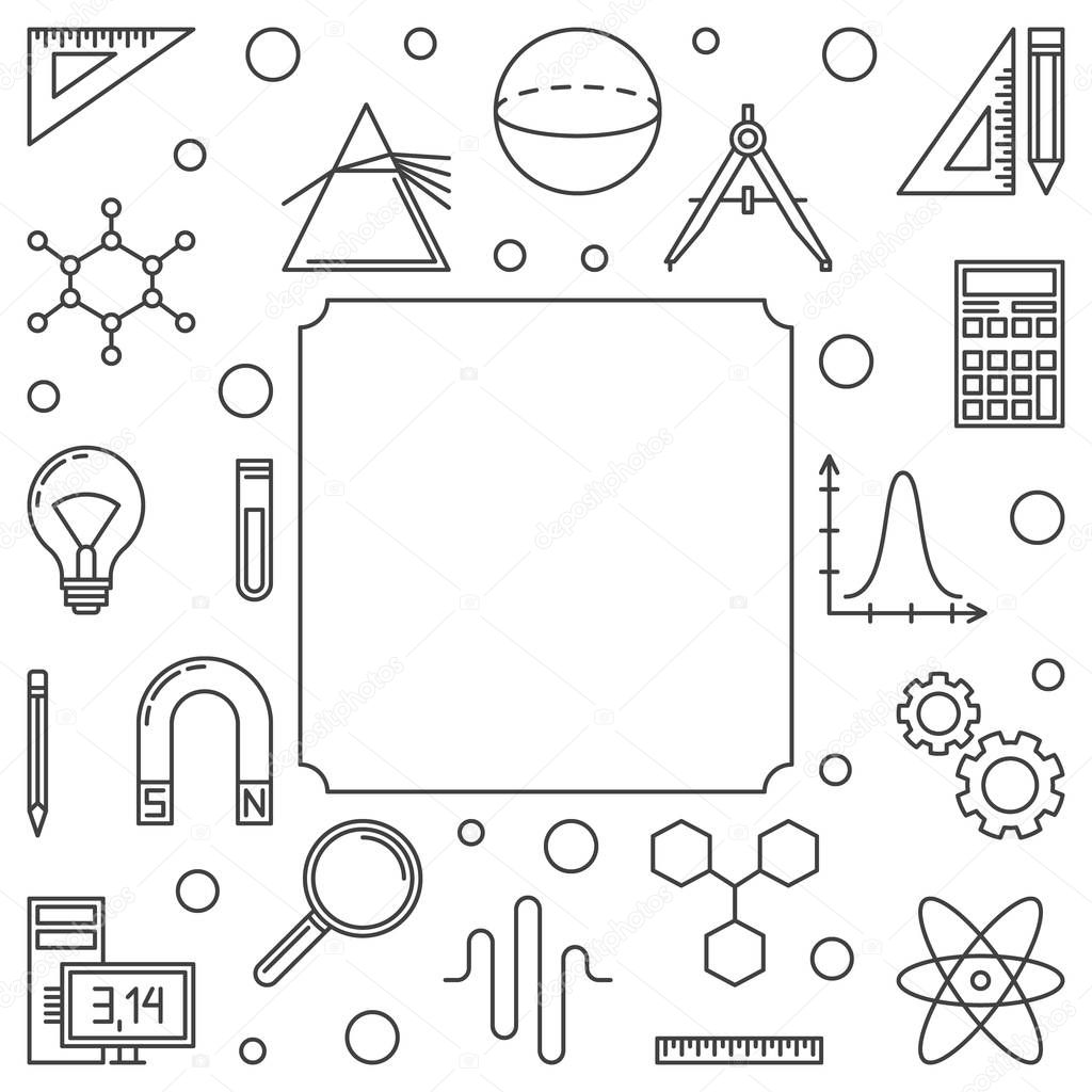 Educación STEM marco cuadrado simple. Ilustración del esquema vectorial ...