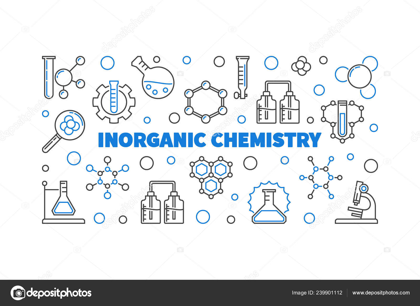 Inorgánico Química vector contorno bandera o ilustración vector ...