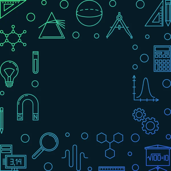 STEM aprendizaje colorido marco cuadrado. Ilustraci n del esquema vectorial 2024