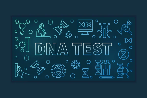 Genetics Laboratory vector colorful line horizontal banner — Stock ...