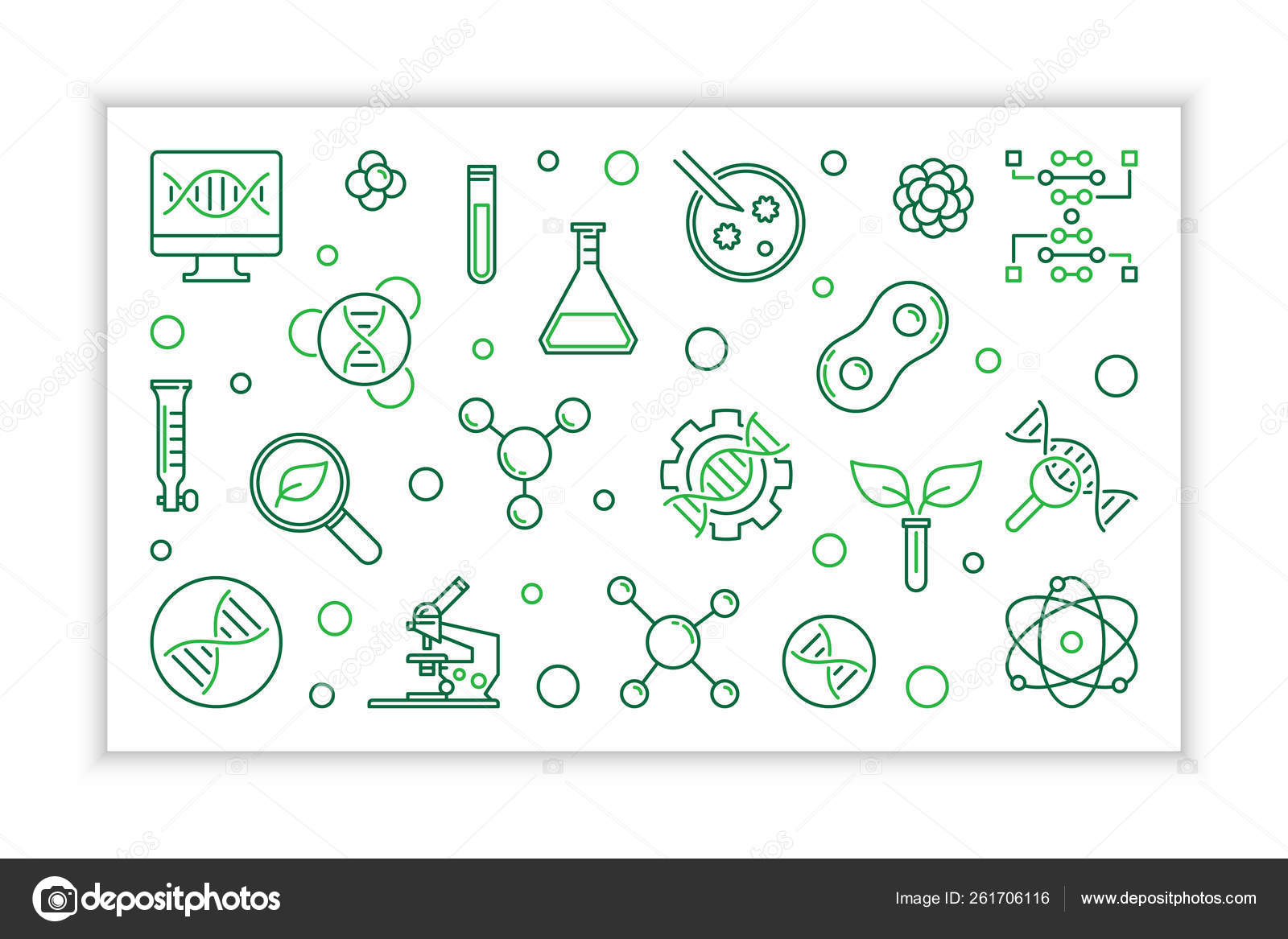 Biotechnology linear banner. Vector Biotech illustration Stock Vector ...