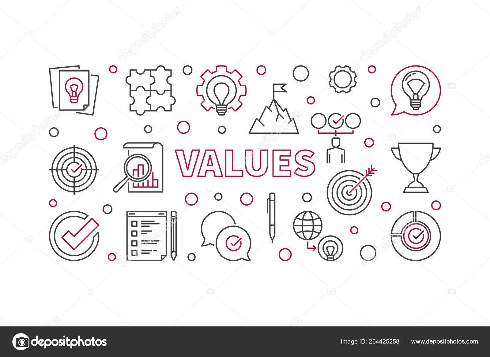 Business Values vector horizontal outline illustration Stock Vector by ... Business Values vector horizontal outline illustration Stock Vector by ...
