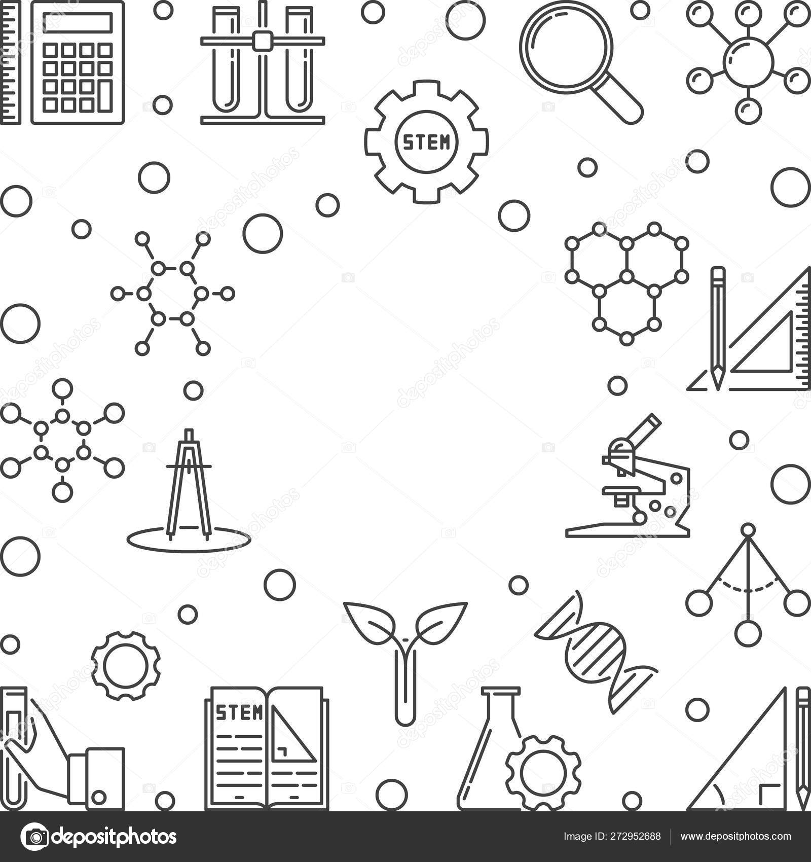 STEM Esquema vectorial de educación marco o ilustración Vector de stock por ©sn3g 272952688