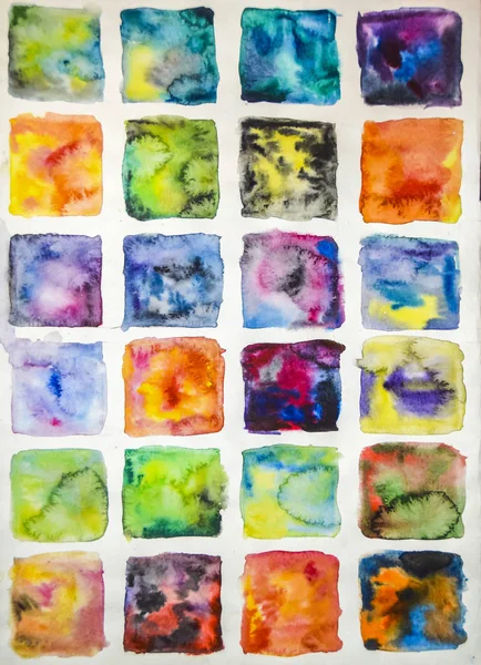 squares bright abstract stains paint stains watercolor yellow re ...