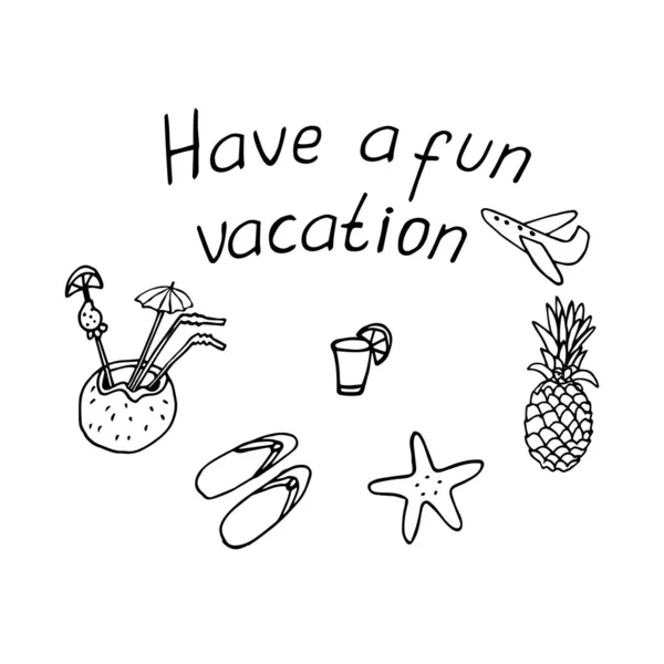 Fun Vacation Clip Art Black And White