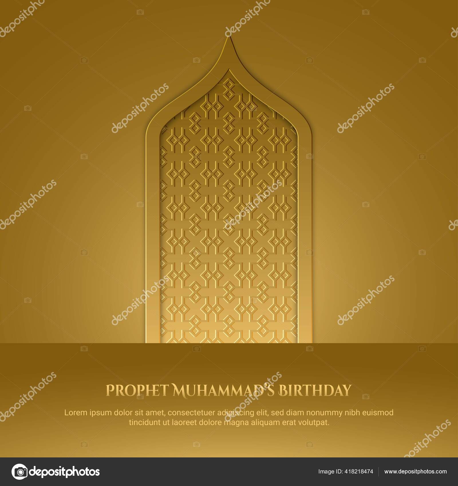 Prophet Muhammad's Birthday Greeting Card Islamic Banner Background ...