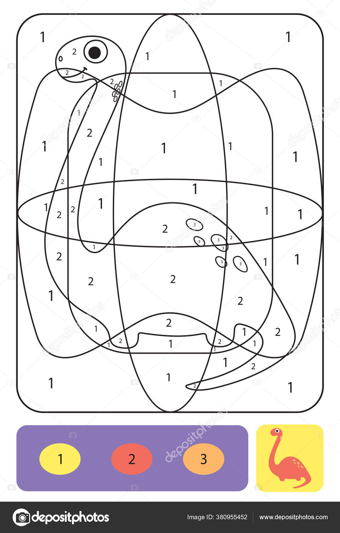 Linda Página Para Colorear Dino Para Niños Libro Para Colorear Vector ...