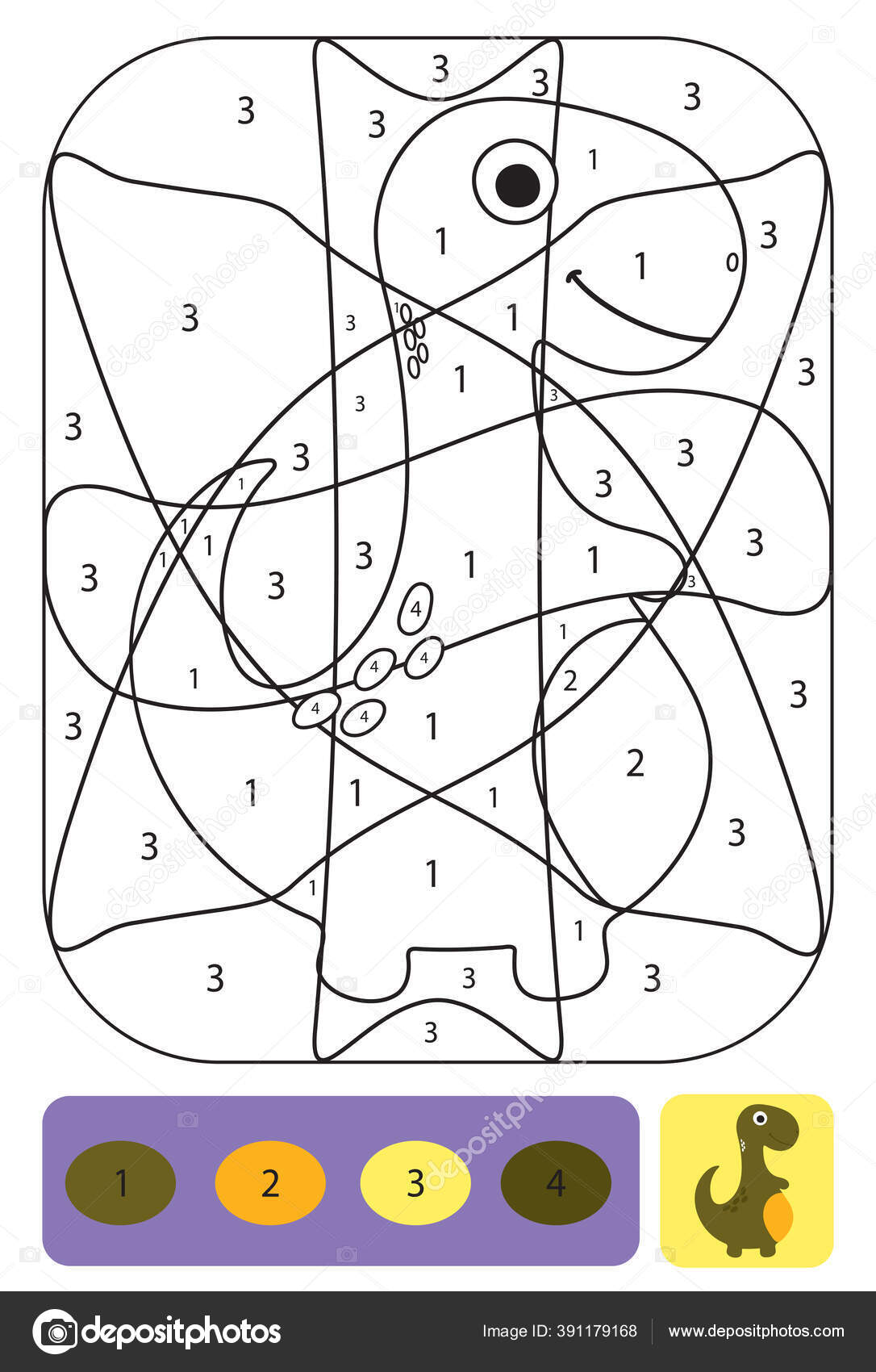 Cute Dino Coloring Page Kids Printable Design Coloring Book Coloring ...