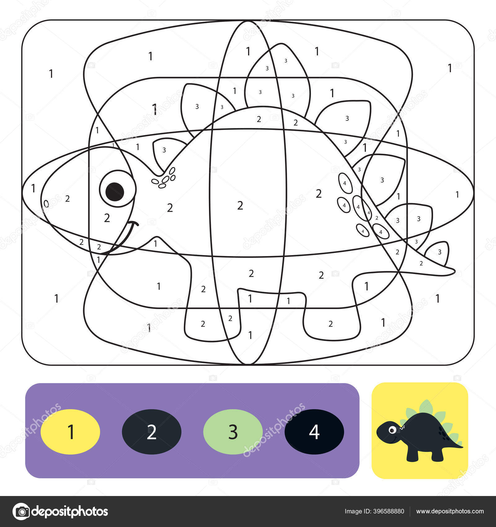 Cute Dino Coloring Page Kids Printable Design Coloring Book Coloring ...