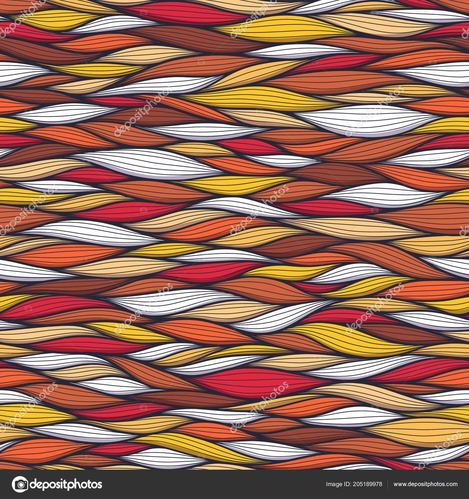 Abstract wavy lines seamless patterns set. Floral organic like vector ...