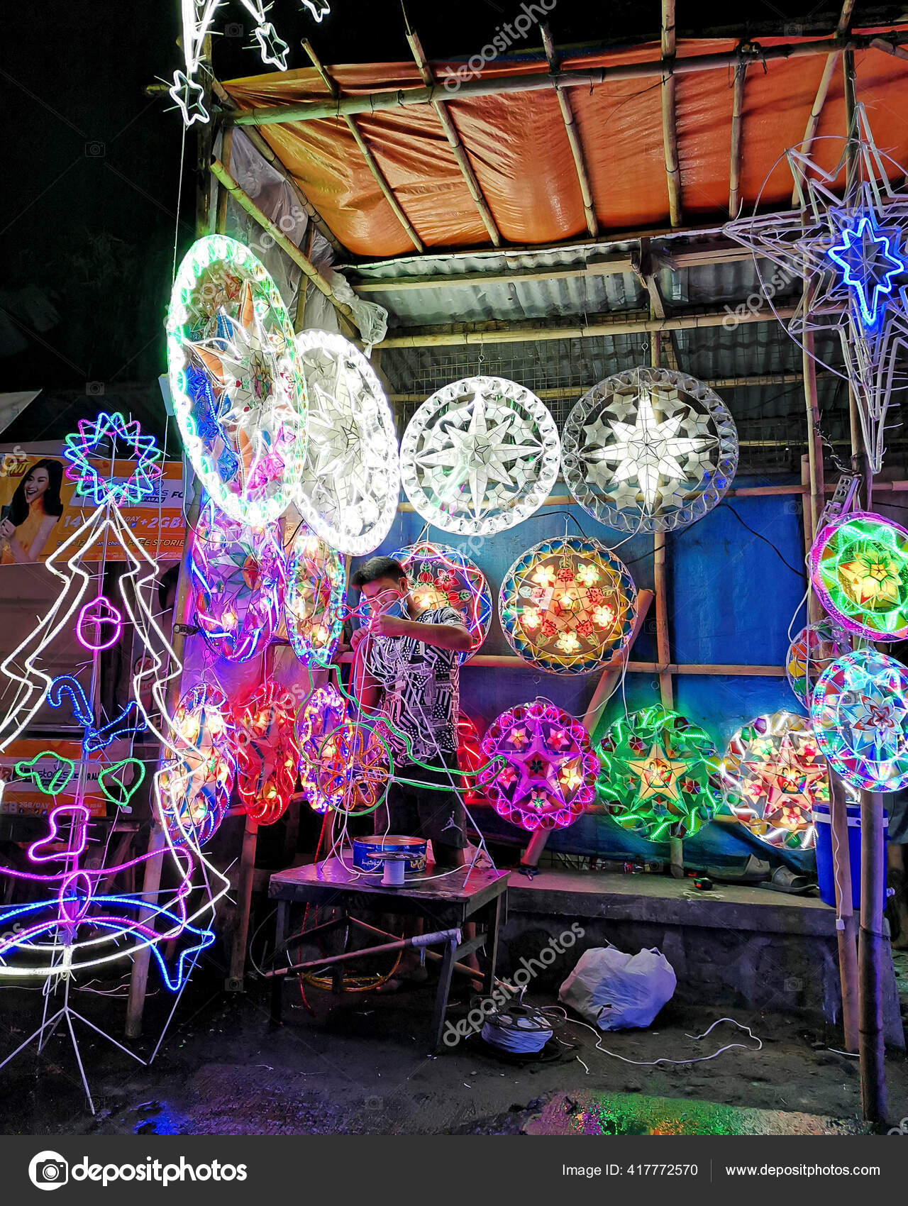 Bacoor Cavite Philippines Oct 2020 Stall Street Selling Various Lighted ...