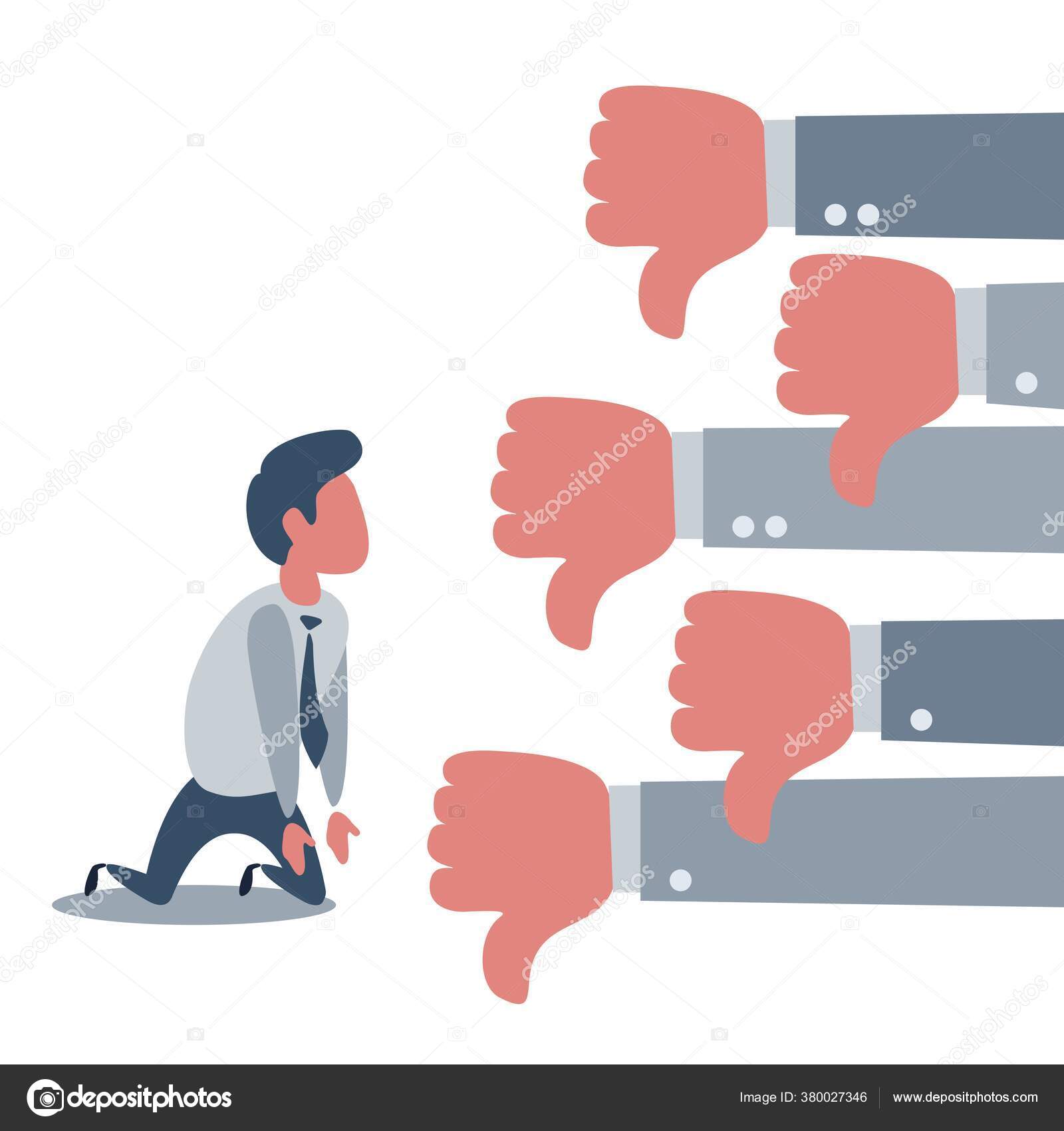 Group of Business man show dislike or unlike thumbs down hand to Sad ...