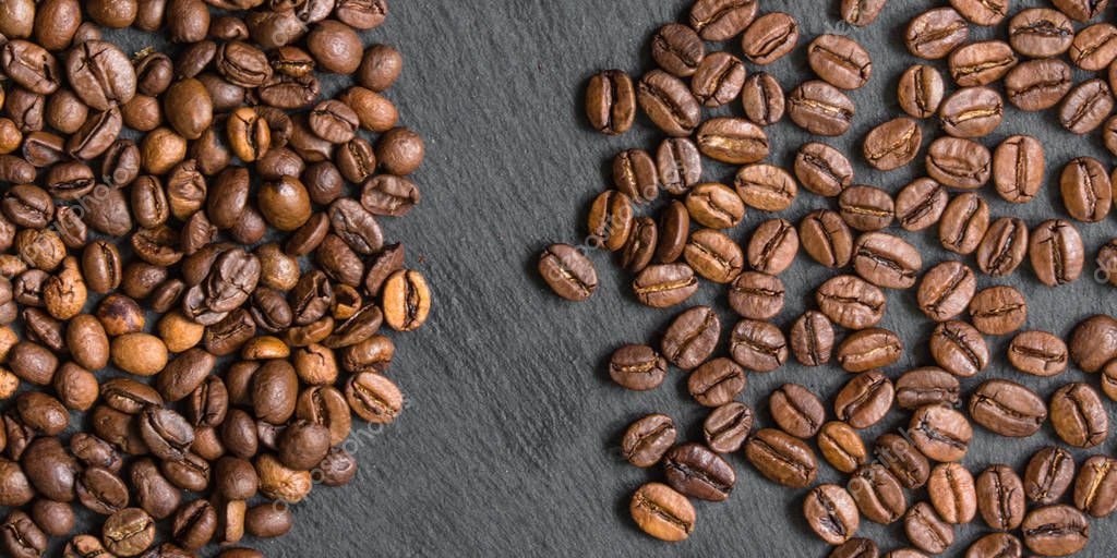 granos de café (grano bueno y malo) - mezcla arábica y robusta (grano ...