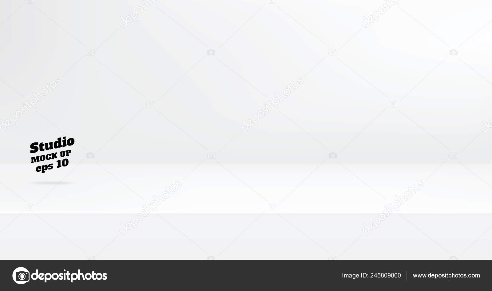 Vector Empty White Color Studio Table Room Background Product Display ...