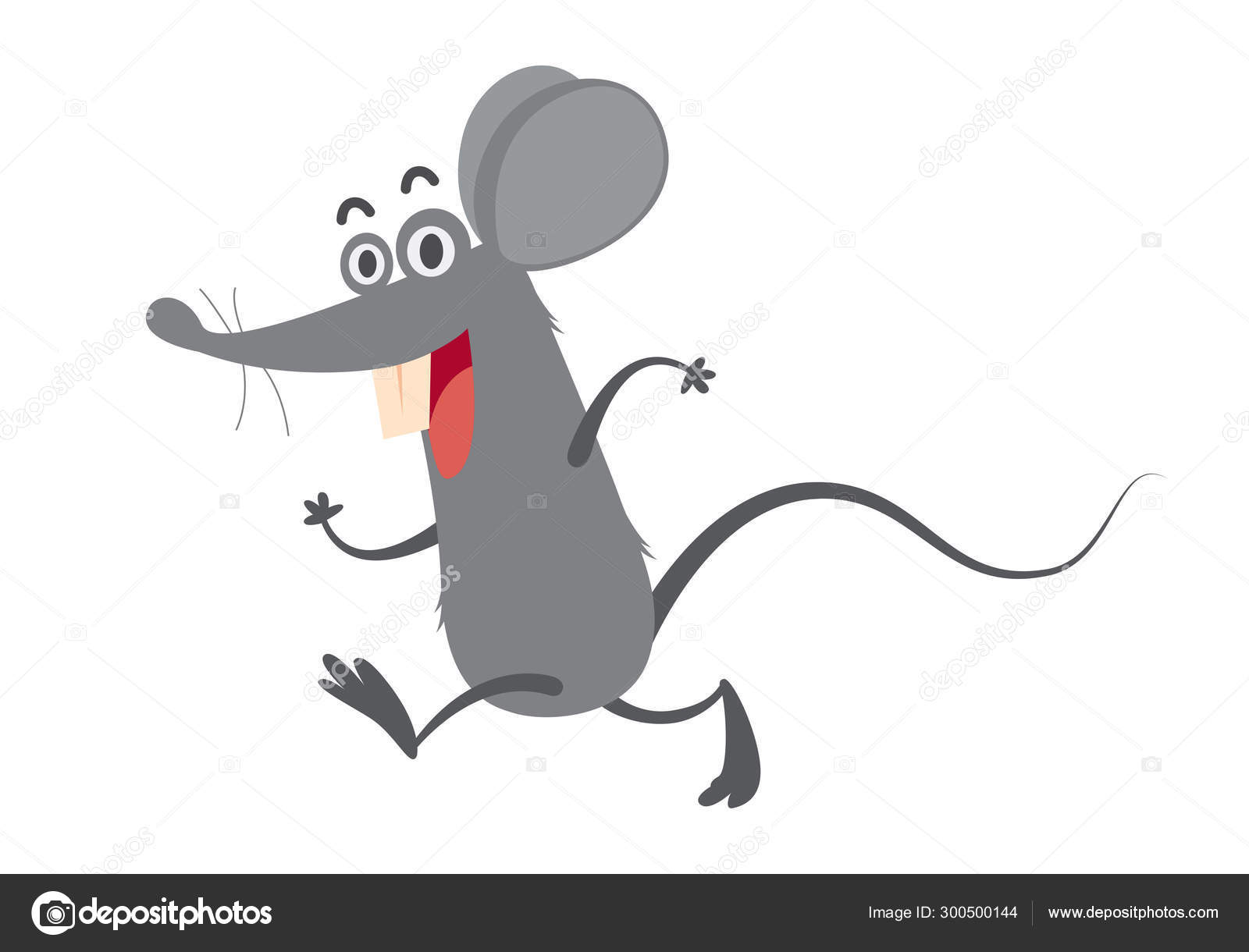 Cartoon rat walking, vector Stock Vector by ©yoyoyai 300500144