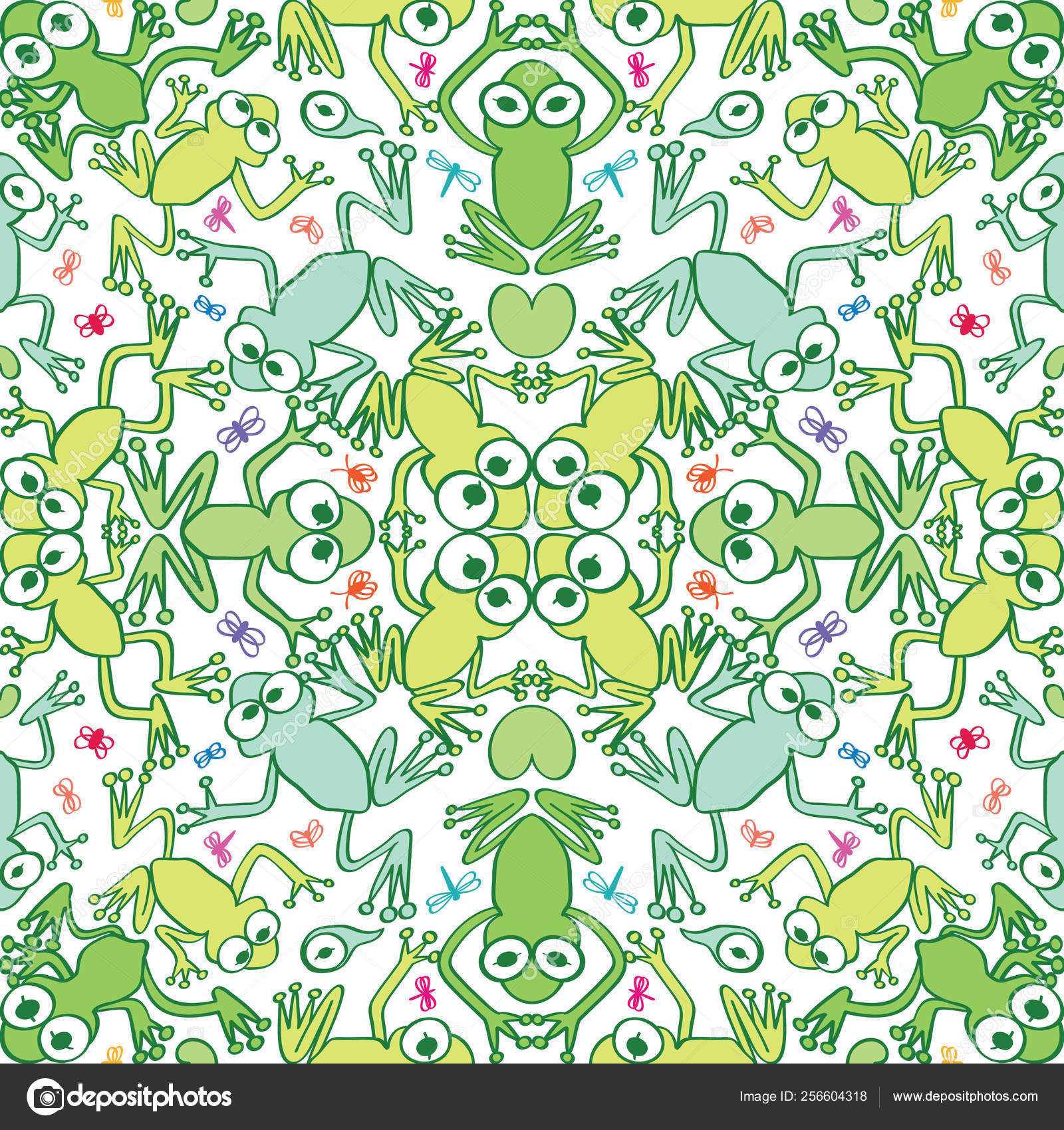 Seamless pattern full of frogs in symmetrical positions — Stock Photo ...