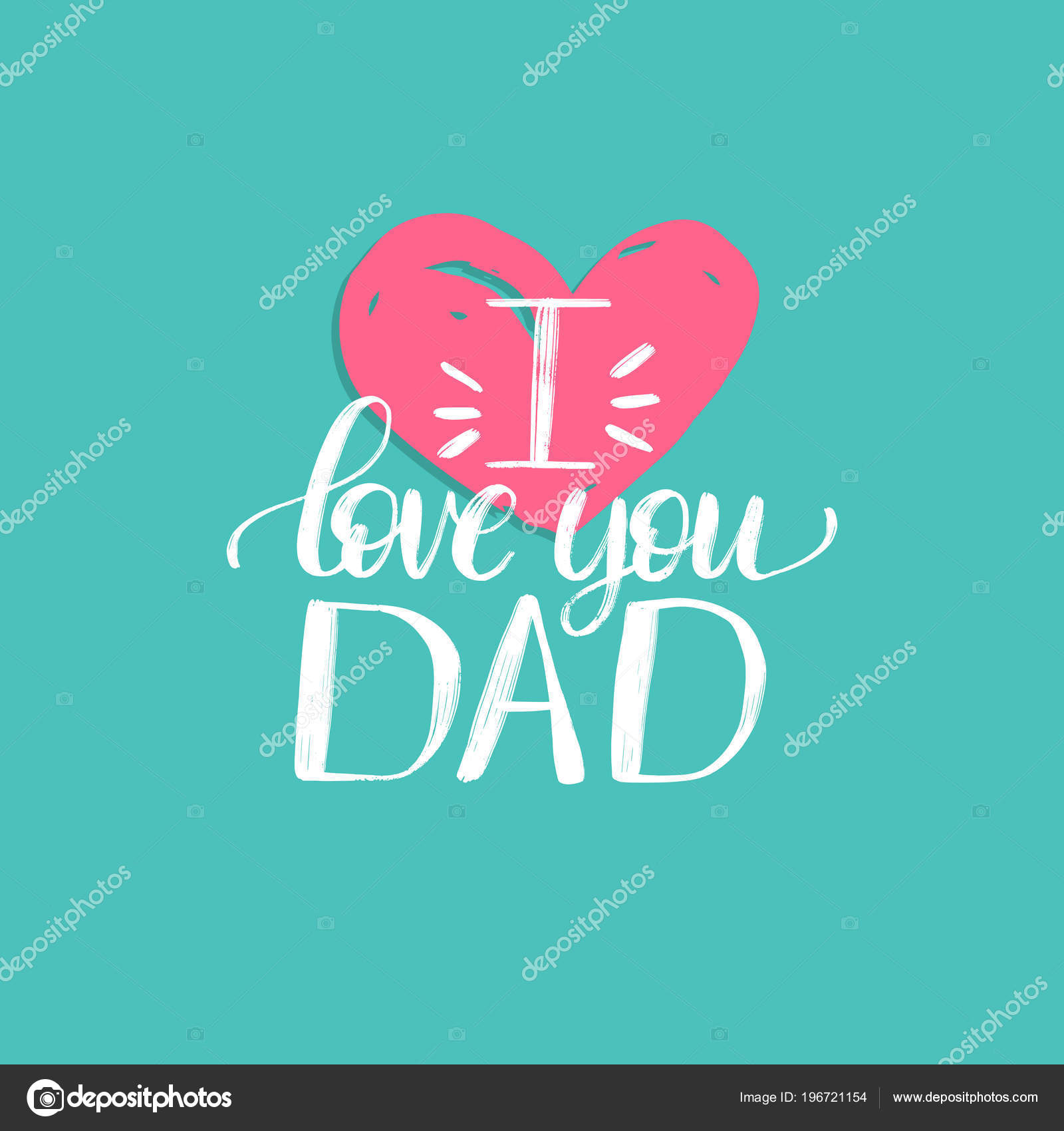 Love You Dad Lettering Turquoise Background Stock Vector by ©vladayoung ...