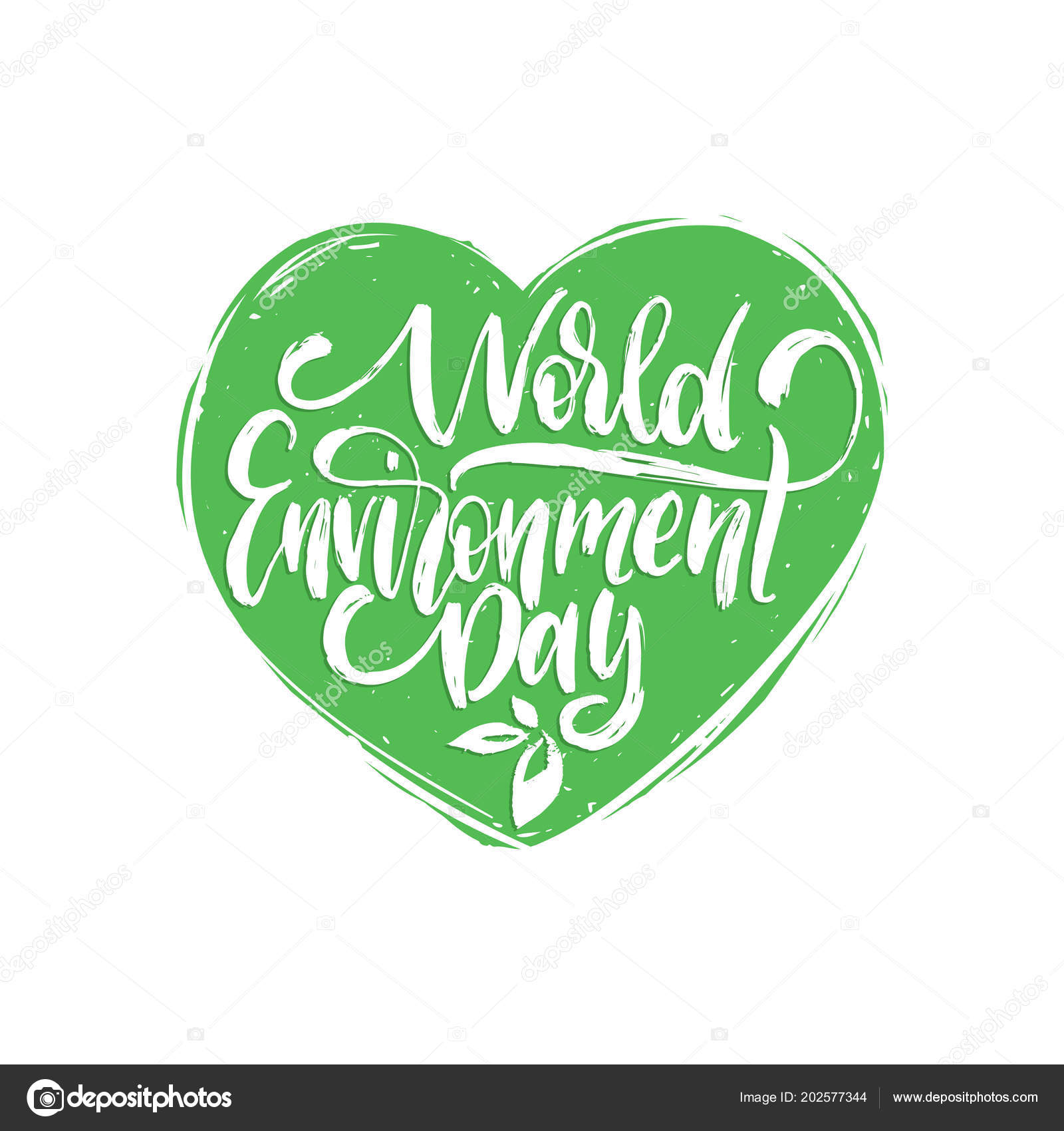 Dia Mundial Meio Ambiente Letras Mão Para Cartões Cartazes Etc Vetor de ...