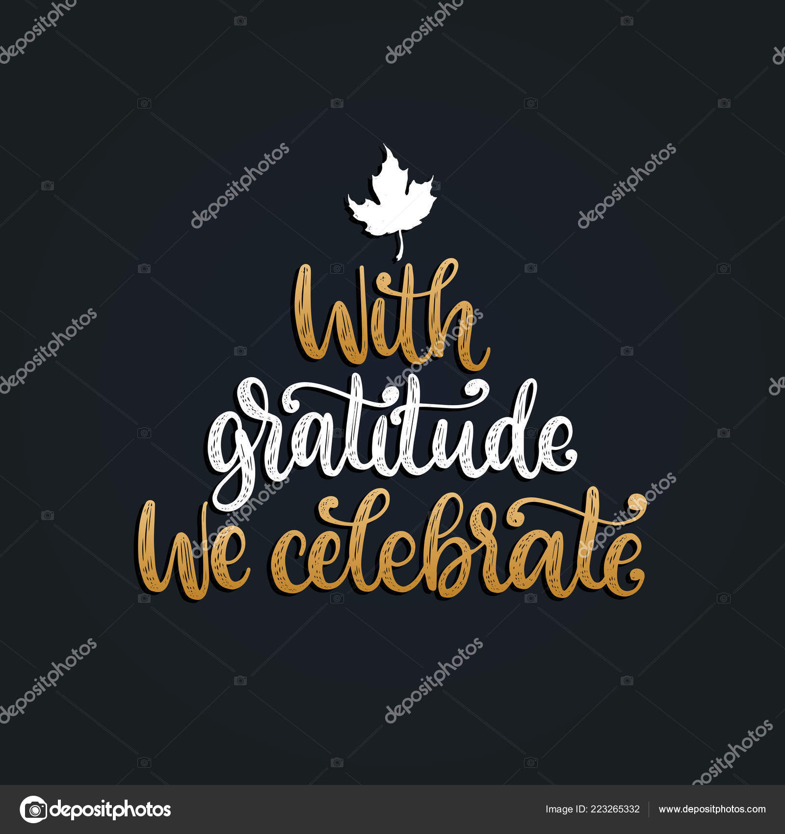 Gratitude Celebrate Hand Lettering White Background Vector Calligraphic ...