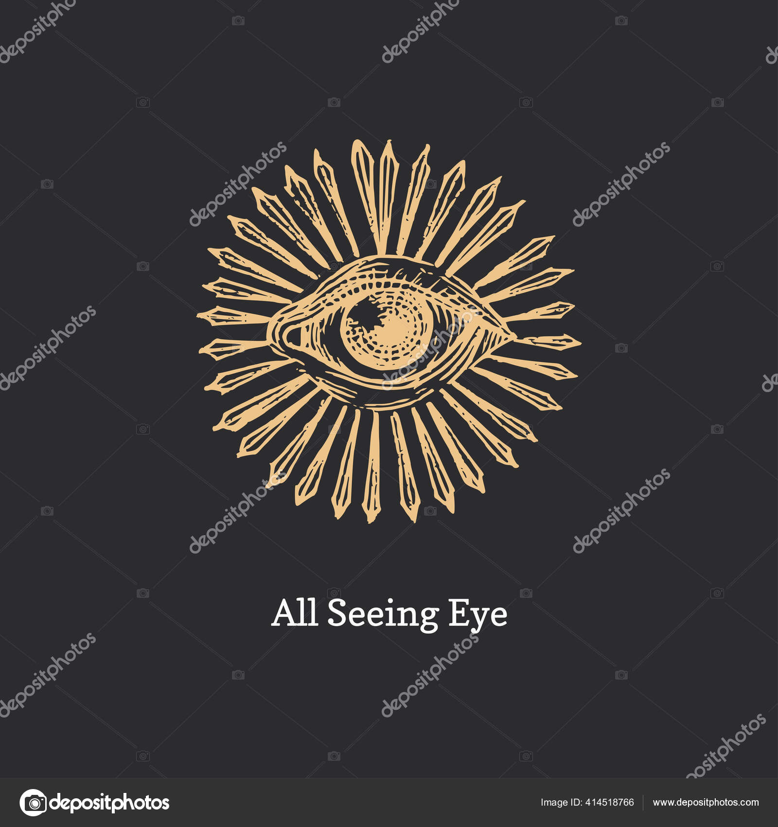 Todos viendo el ojo con un rayo de sol. Ojo de la Providencia. Vector ...