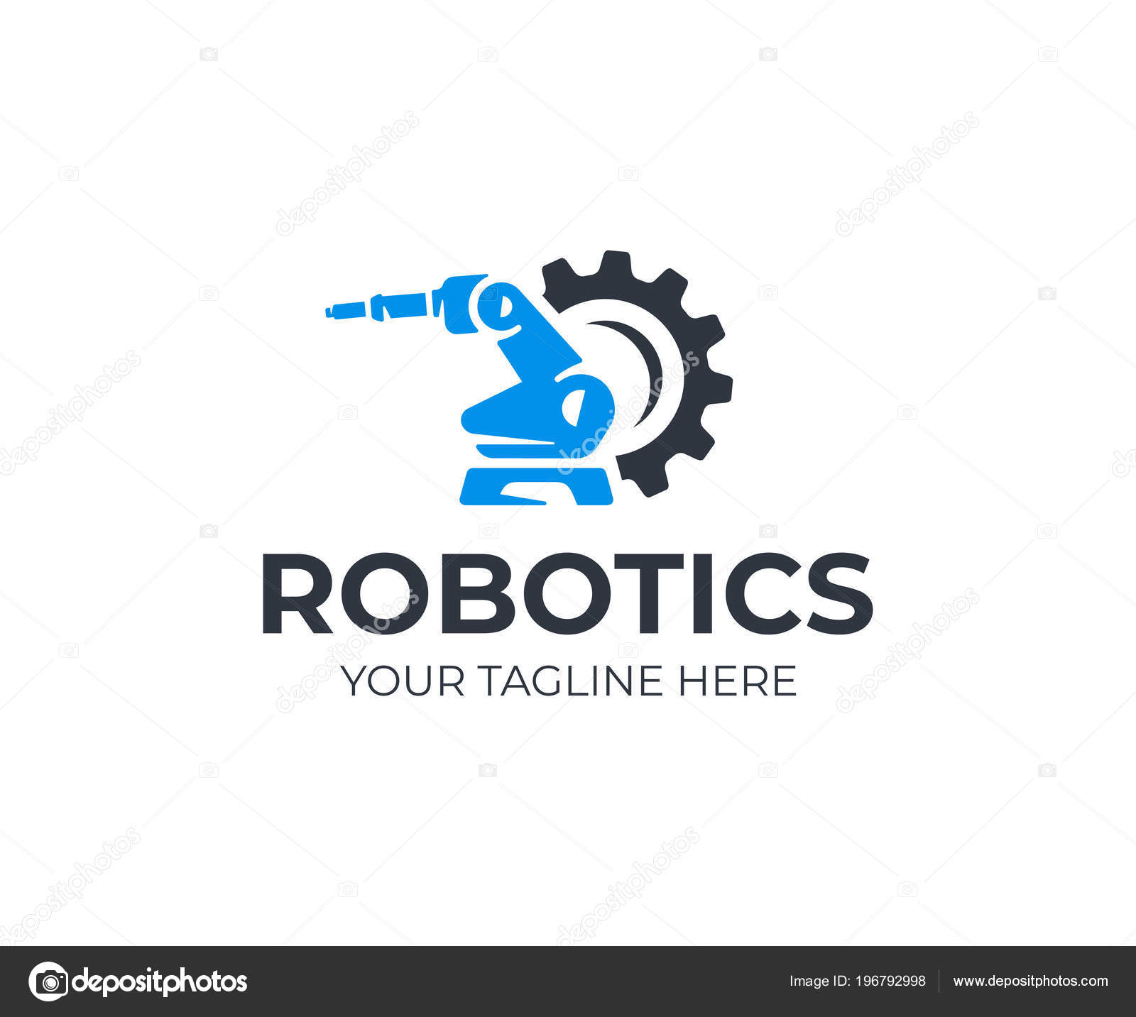 Robotic Manipulator Arm Logo Template Handling Robot Vector Design ...