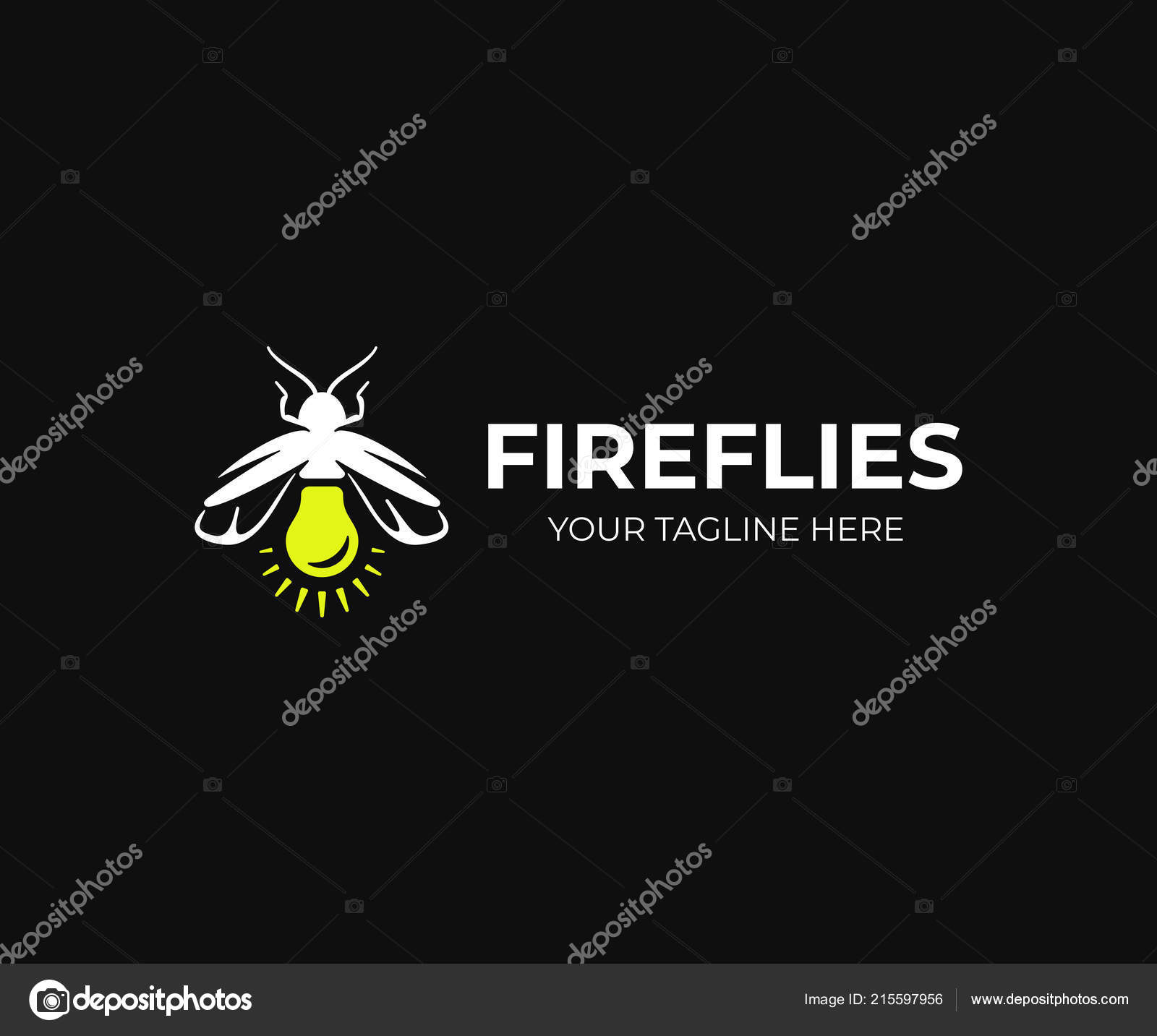 Firefly Logo Design Lightning Bug Vector Design Lampyridae Logotype ...