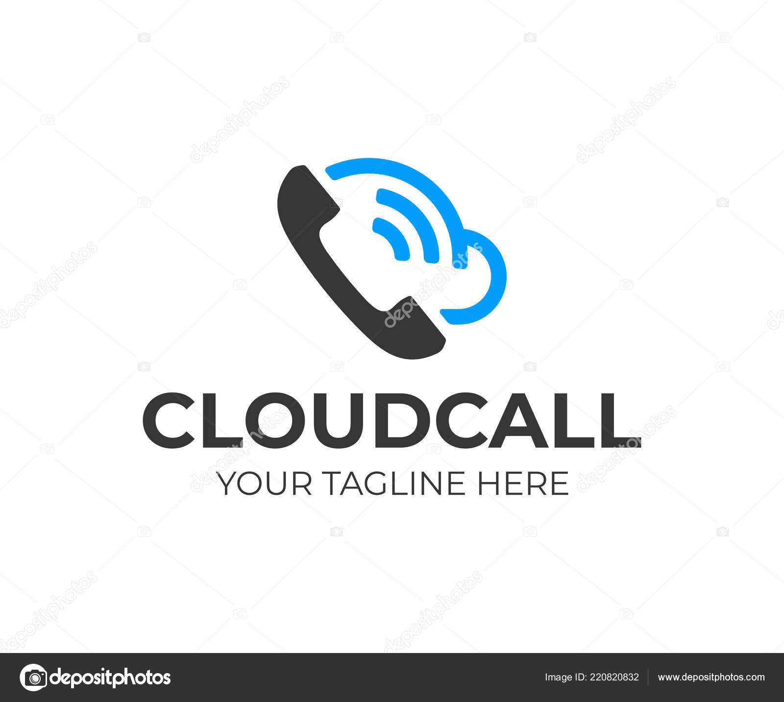 Cloud Phone System Logo Design Mobile Cloud Computing Vector Design ...