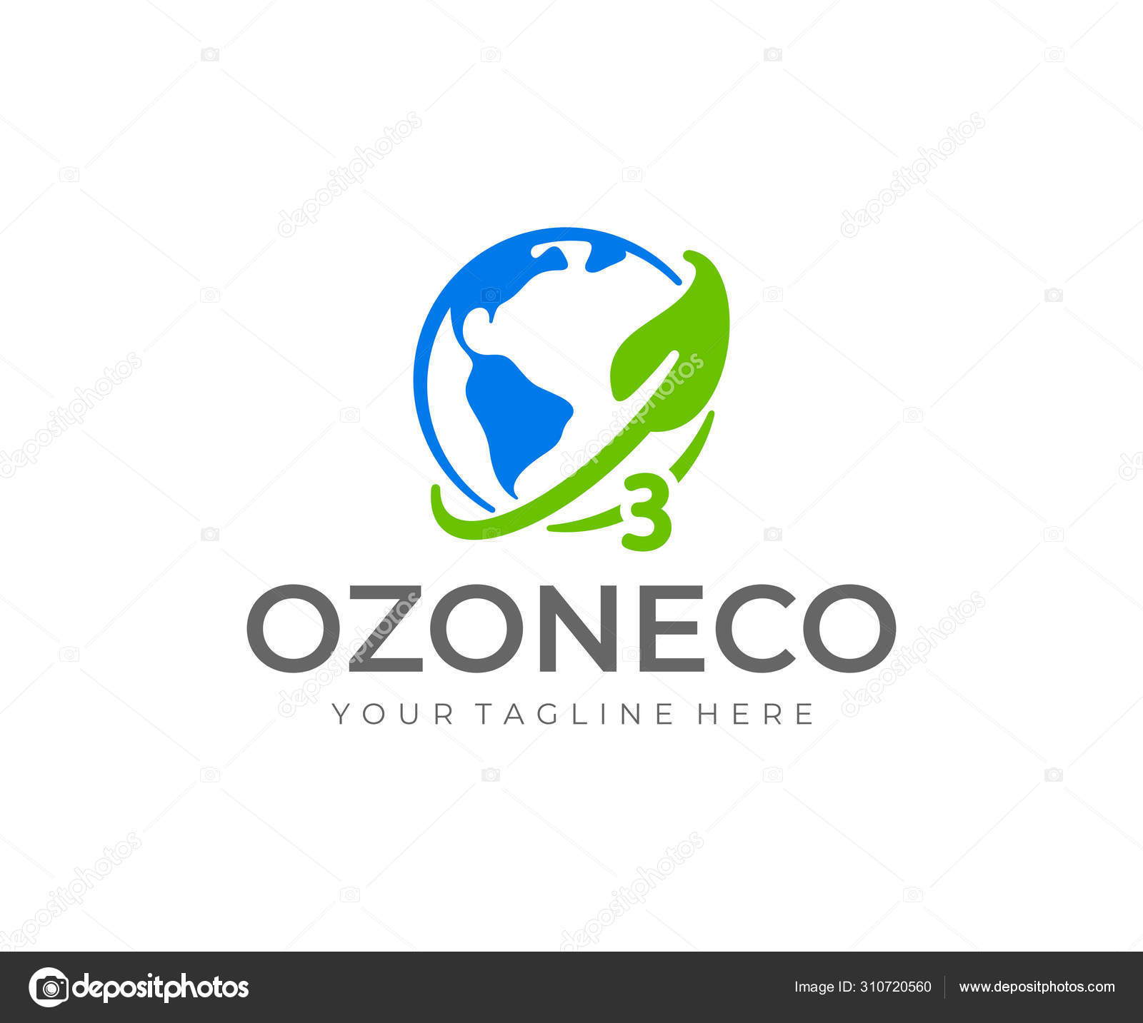 Ozone Logo Design World Ozone Day Vector Design Earth Planet Stock ...