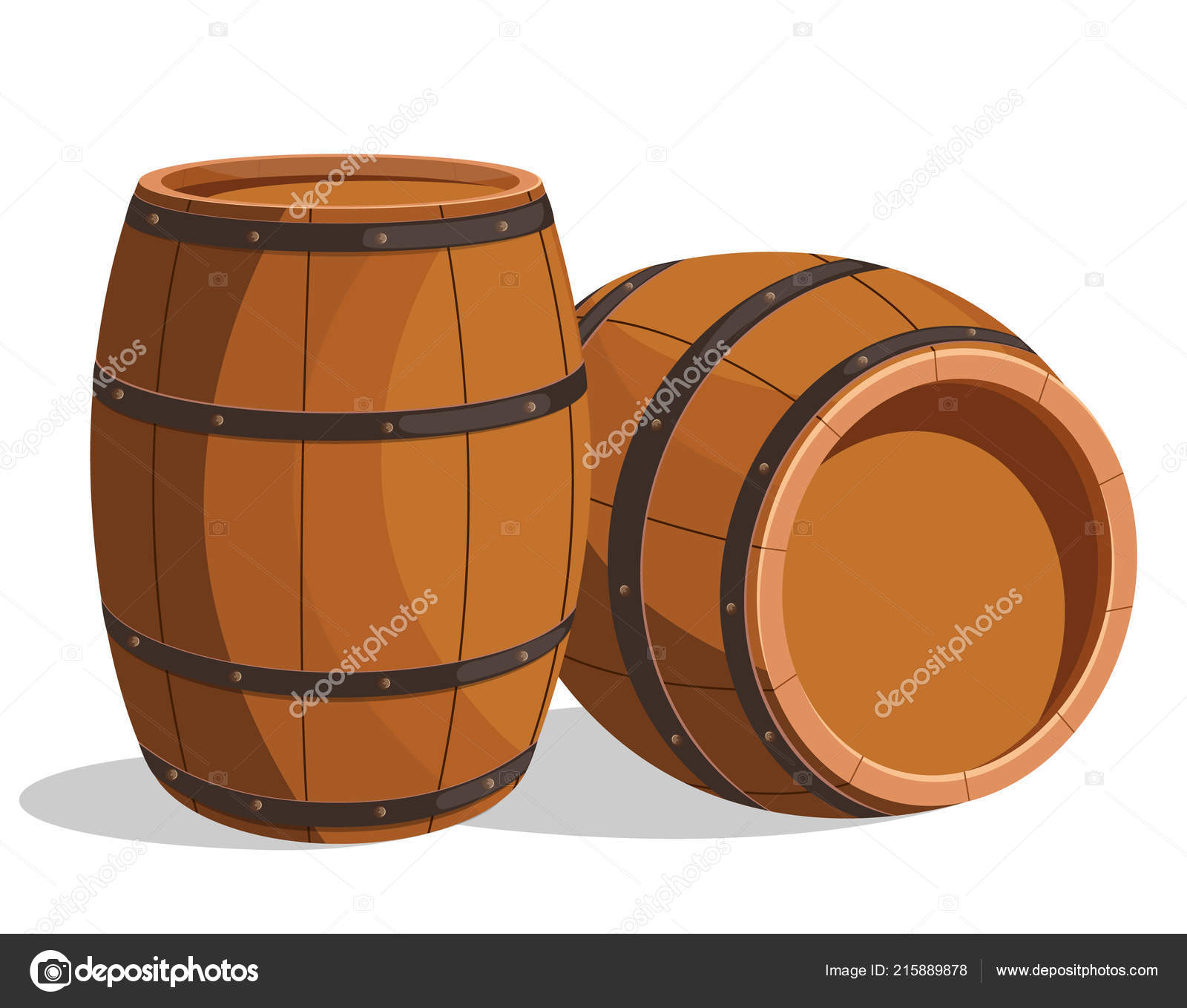 Wooden Barrel Vector Cartoon Stock Vector Image by ©eduardrobert #215889878