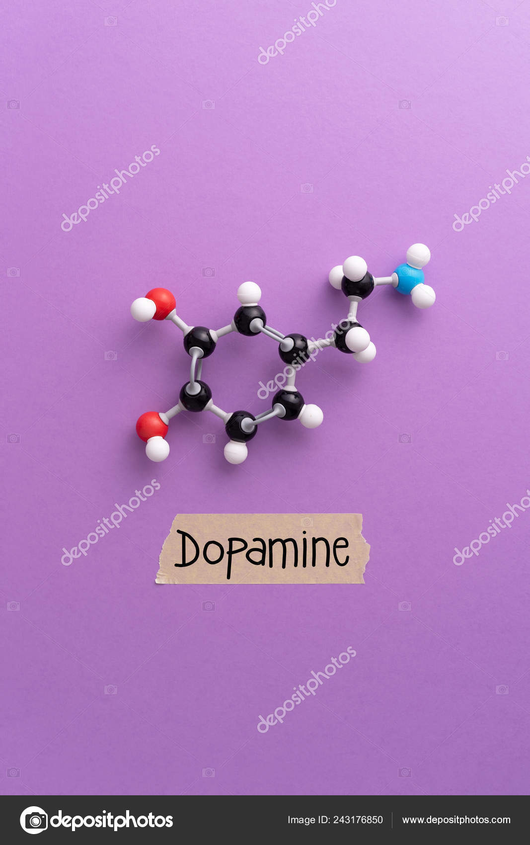 Dopamine Chemical Formula Dopamine Handwrite Text Purple Background ...