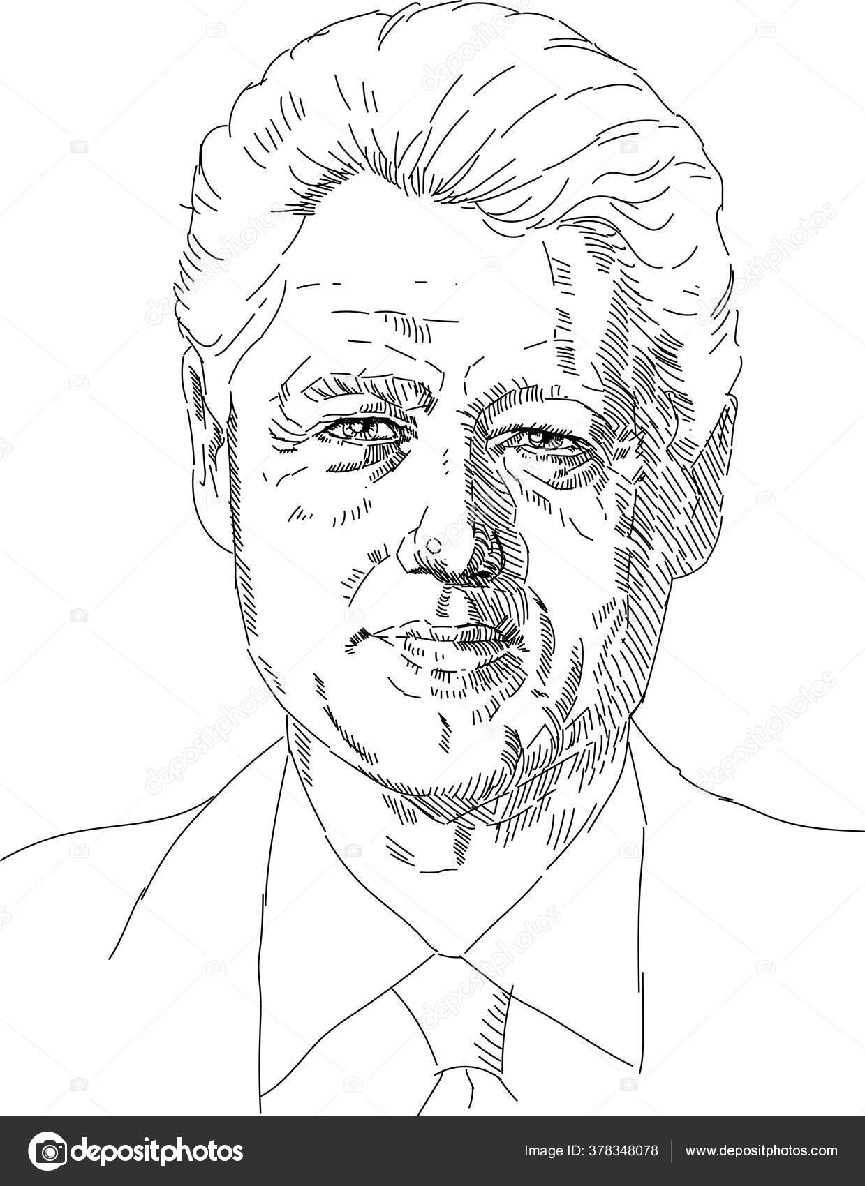 Bill Clinton Sketch 41 Bill Clinton Vector Stock Vectors And Vector