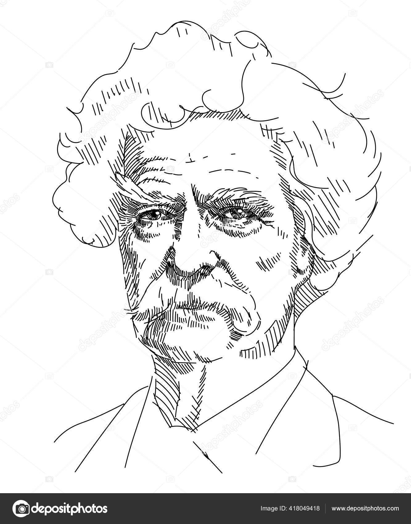 Mark Twain American Writer Journalist Public Figure Stock Vector by ...