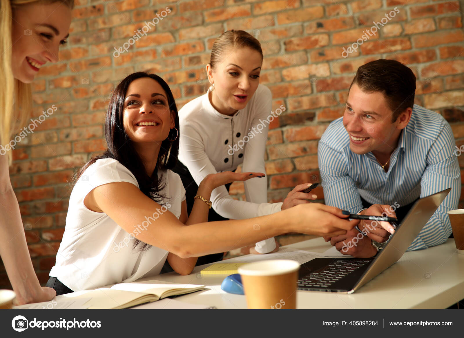 Business People Discussing Working Process Office — Stock Photo ...
