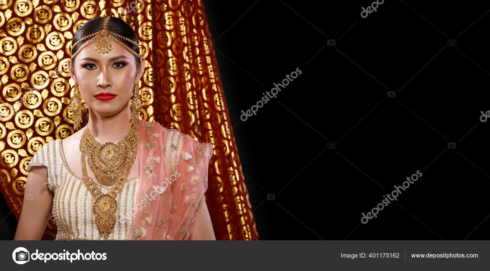 Indian Beauty Face Perfect Make Wedding Bride Portrait Beautiful Woman ...