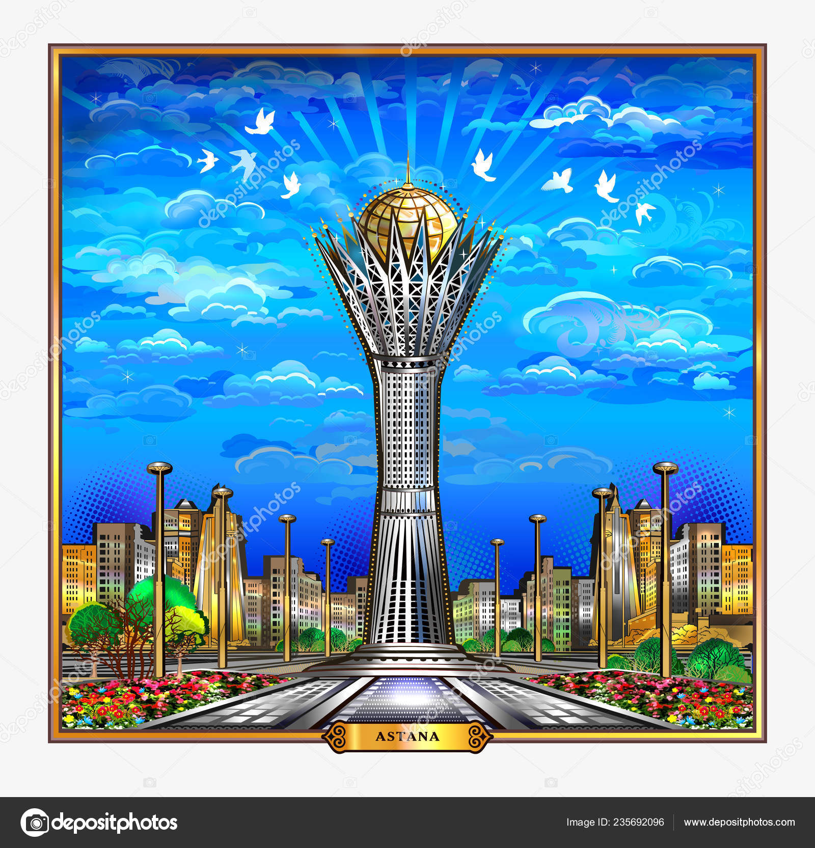 Monument City Kazakhstan Symbol Kazakhstan Baiterek Sight Kazakhstan ...