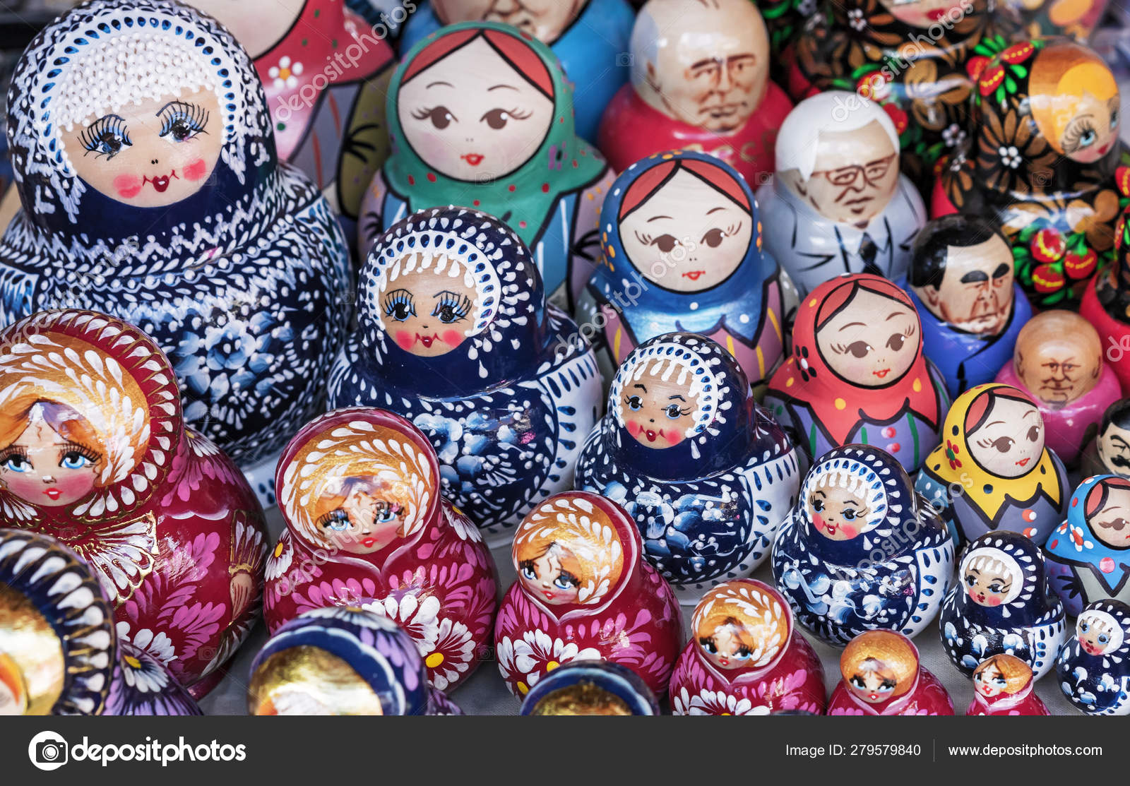 Matryoshka is a national Russian souvenir. Russian wooden doll ...