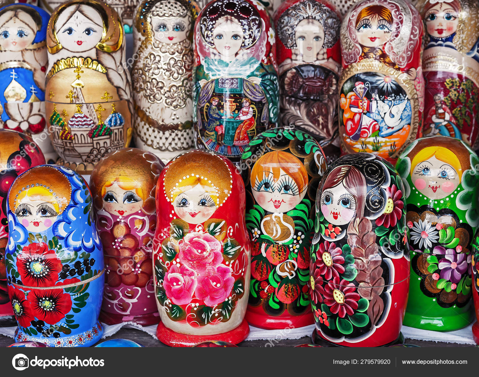 Matryoshka is a national Russian souvenir. Russian wooden doll ...