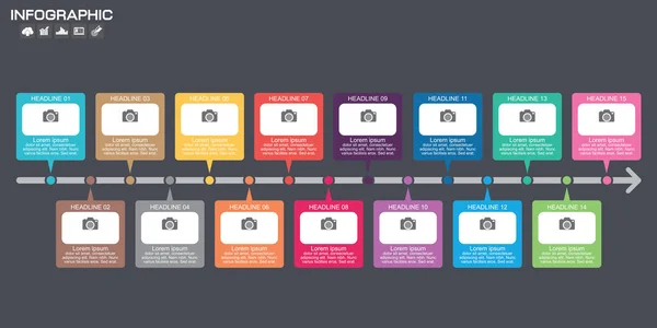 Timeline Infographic Chart Many Color Vector Design Template Stock ...