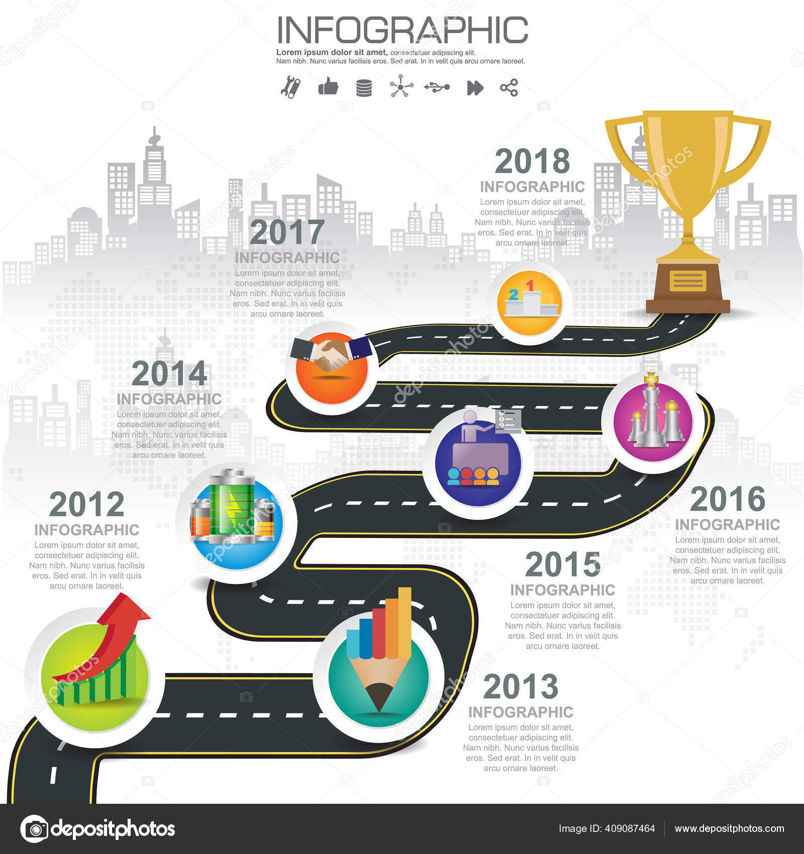 Infographic Timeline Map